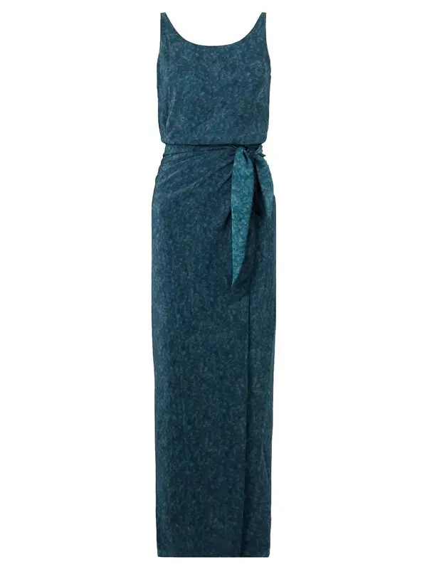 CORTANA Malena Printed Silk-crepe Maxi Dress - Blue