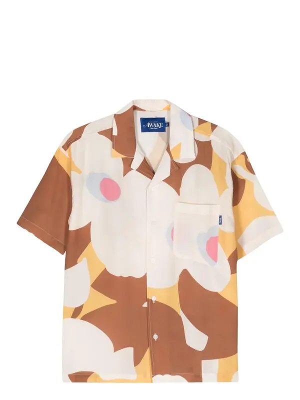 AWAKE NY Floral-print Short-sleeve Shirt - Neutrals