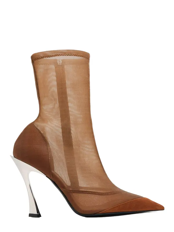 MUGLER Fang 95mm Mesh Boots - Brown