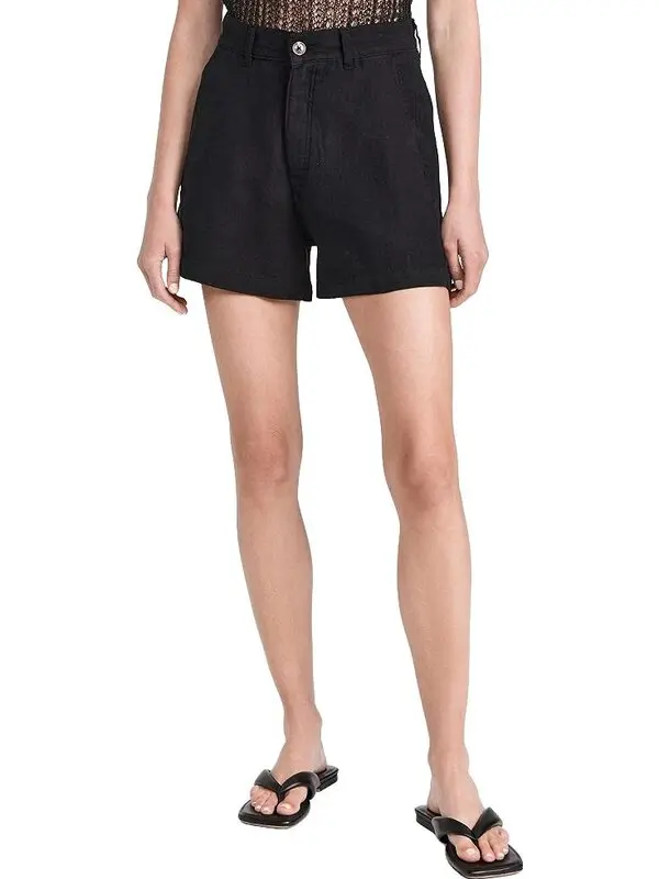 DL1961 Taylor Shorts Ultra High Rise 3 - Black Linen (linen)