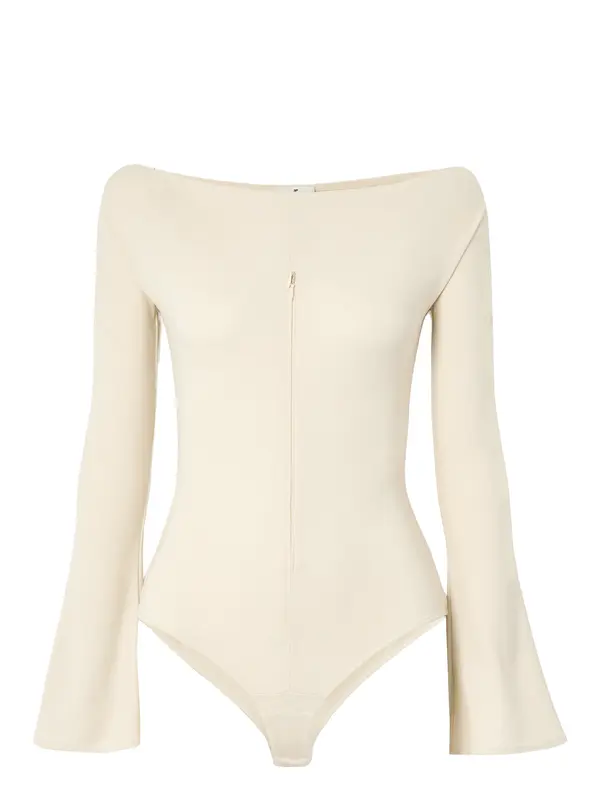 COURREGES Off-the-shoulder Jersey Bodysuit - Off-white