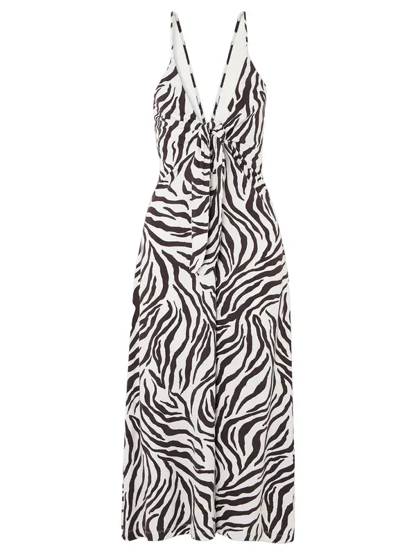 Max Mara Danilo Zebra-print Midi Dress - Animal Print