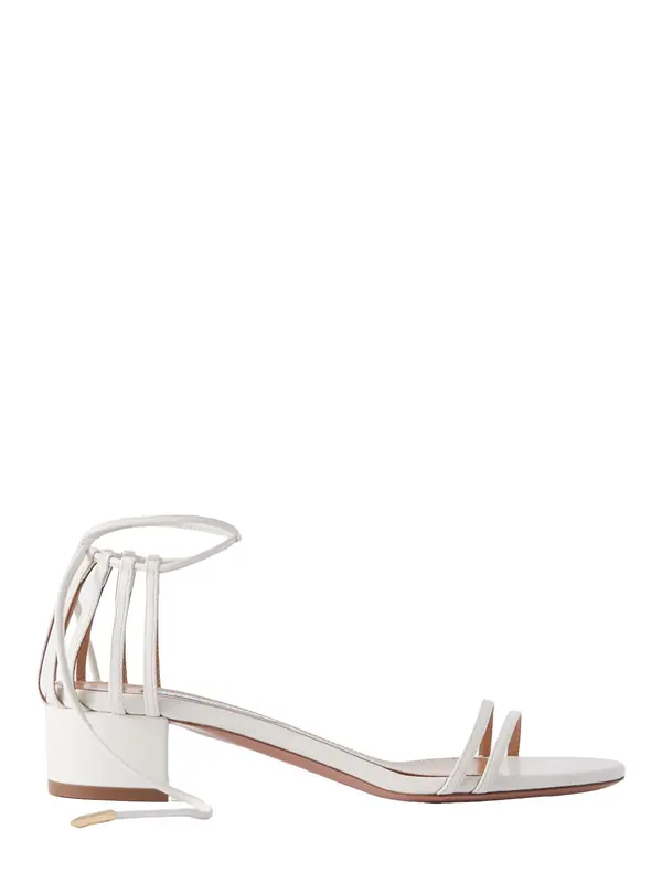 AQUAZZURA Straight To Heaven Leather Sandals - White