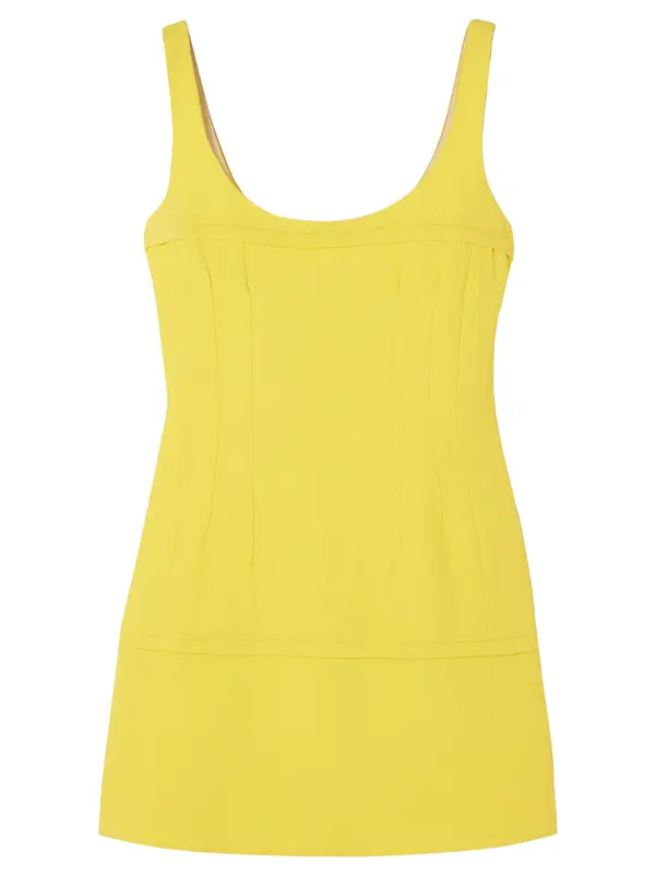 EMILIA WICKSTEAD Beata Hammered-crepe Mini Dress - Yellow