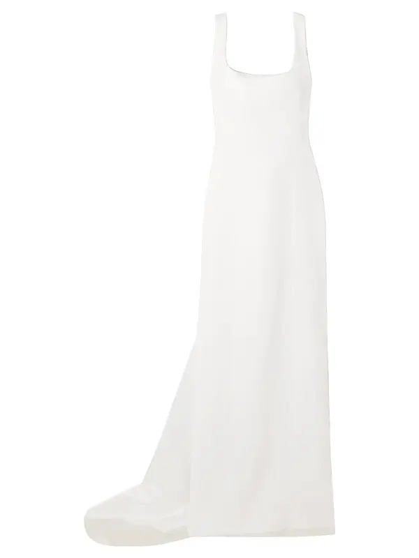 Galvan Fiorentina Draped Satin Gown - Off-white