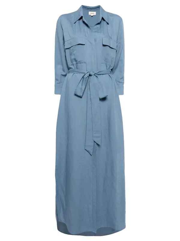 L'Agence Cameron Linen-blend Shirt Dress - Blue