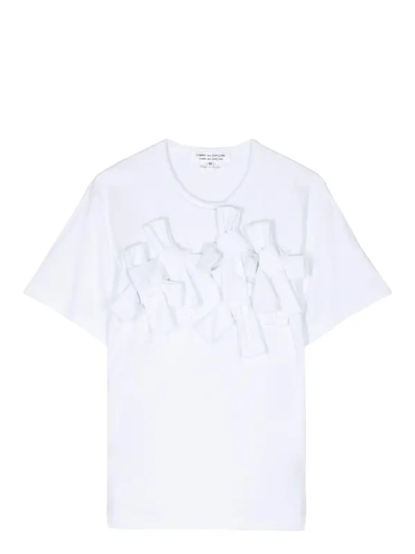 Comme Des Garçons Tie-detailed T-shirt - White