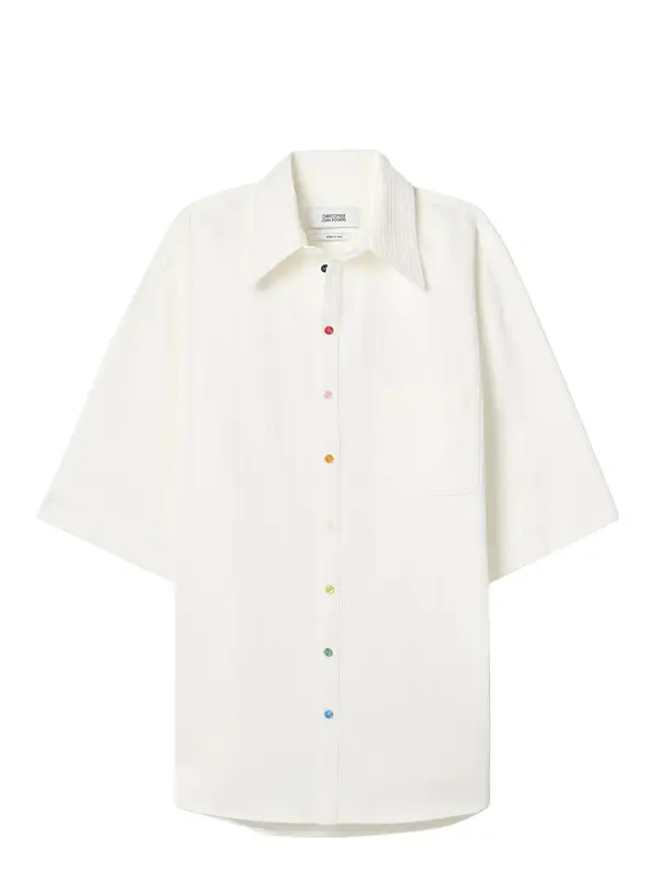Christopher John Rogers Oversized Cotton-sateen Shirt - White