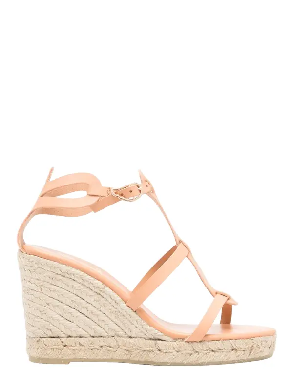 CastaÑer Leather Wedge Espadrilles - Neutrals