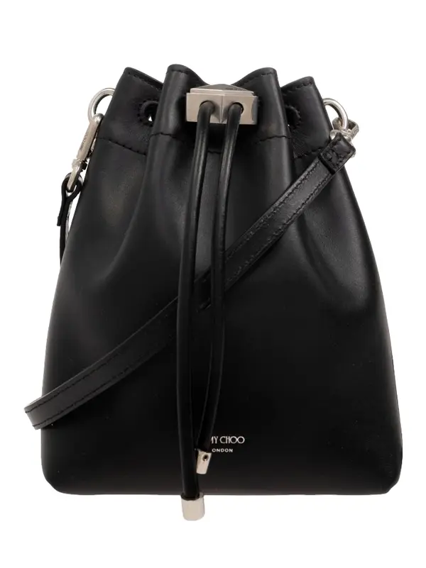 JIMMY CHOO Mini Cinch Leather Shoulder Bag - Black