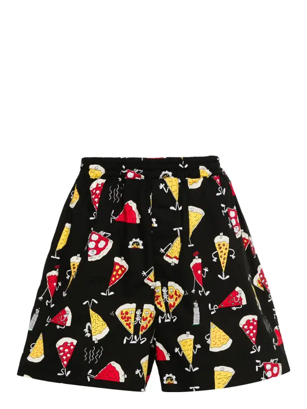 Junya Watanabe Cartoon-print Shorts - Black