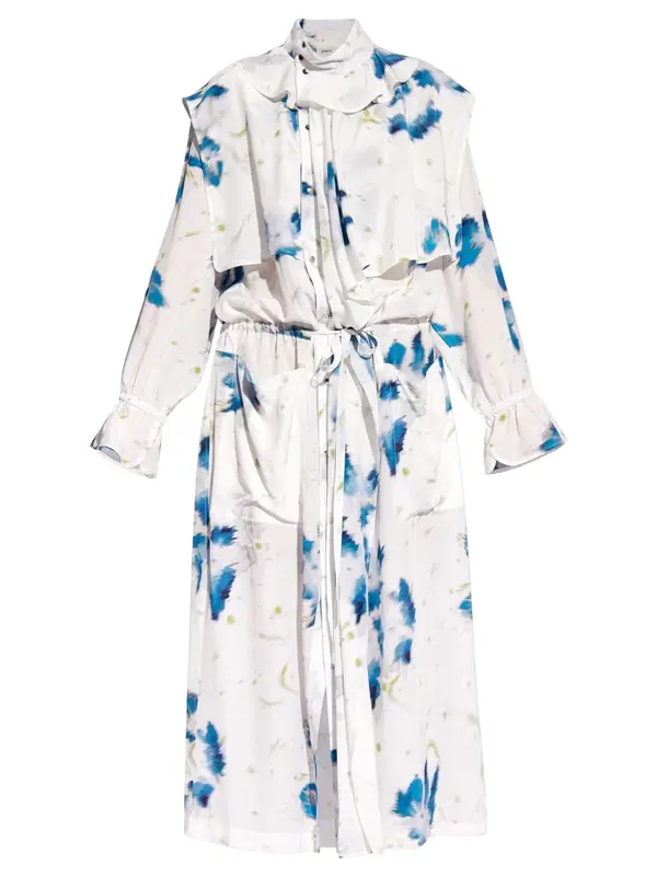 LEMAIRE Floral-print Layered Shirtdress - White
