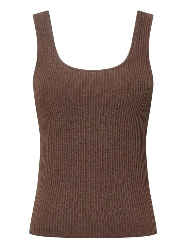 12 STOREEZ Ribbed-knit Tank Top - Brown