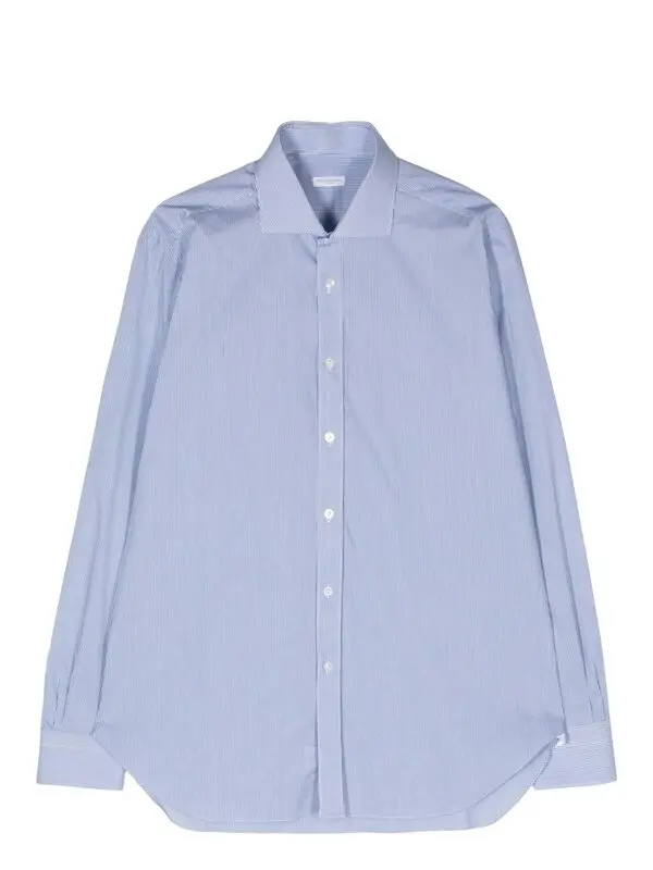 BARBA NAPOLI Pinstriped Cotton-blend Shirt - Blue