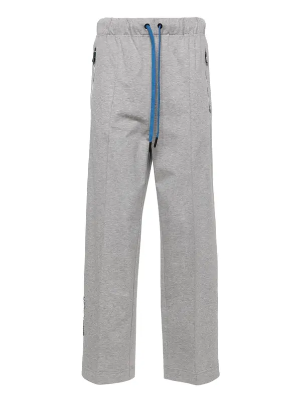 Moncler Logo-lettering Cotton Track Pants - Grey