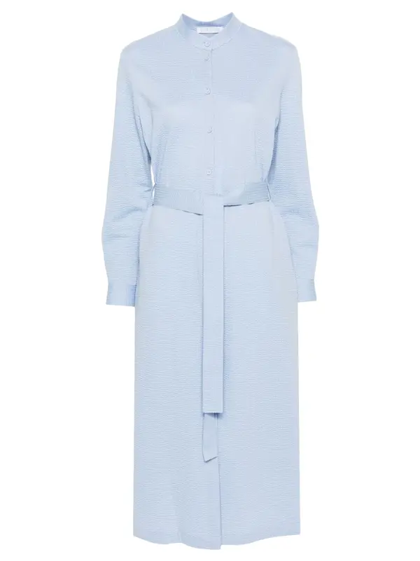 Harris Wharf London Seersucker Midi Dress - Blue