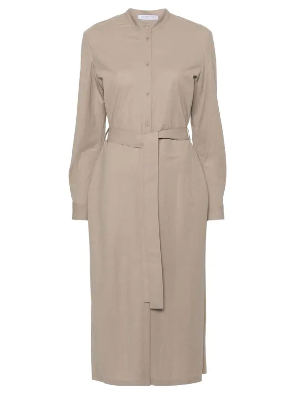 Harris Wharf London Belted Shirt Dress - Neutrals