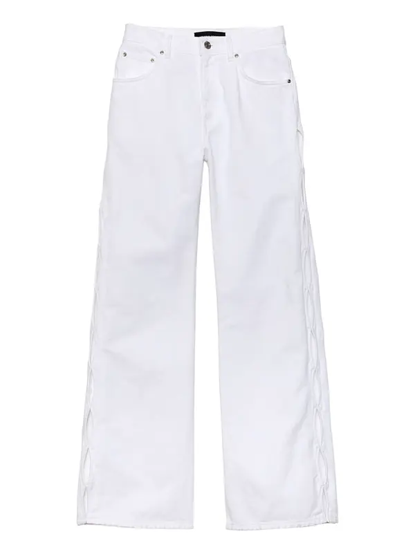 PURPLE BRAND Cut-out Wide-leg Jeans - White