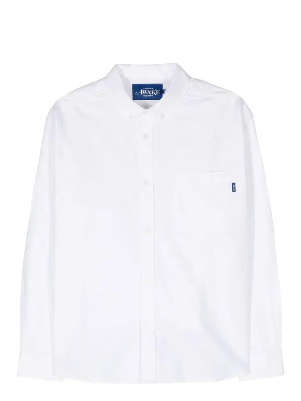 AWAKE NY Button-down Collar Cotton Shirt - White