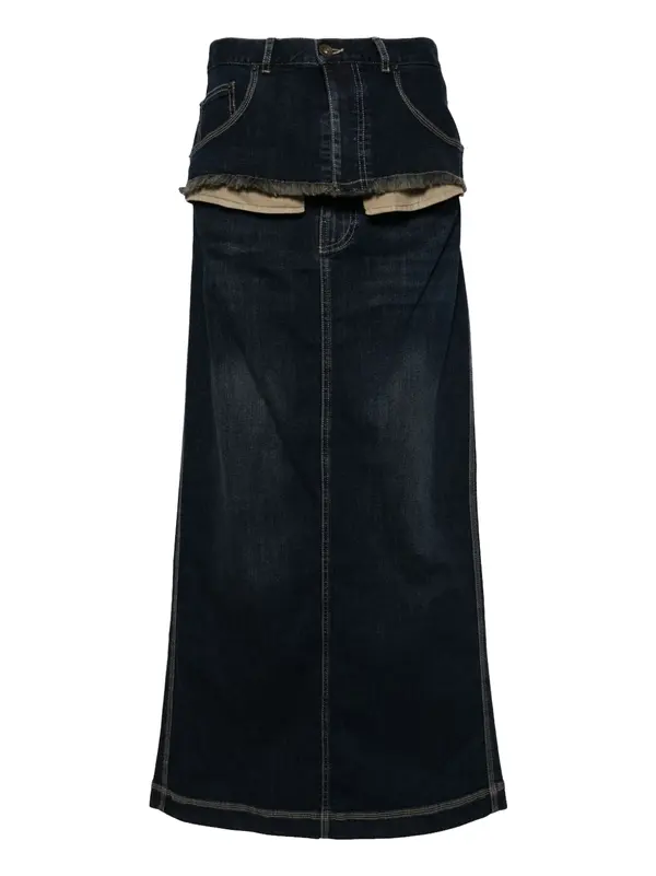 ACT Nº1 Layered Denim Skirt - Blue