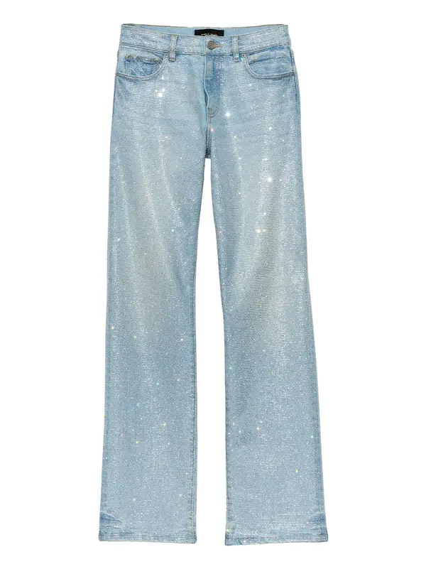 PURPLE BRAND Rhinestone-embellished Straight-leg Jeans - Blue