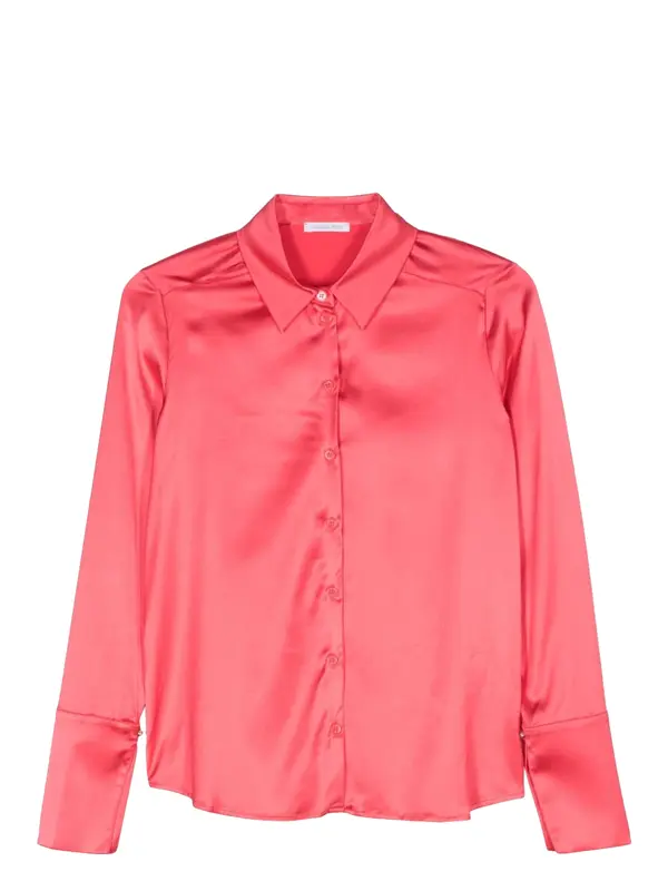 Patrizia Pepe Spread-collar Satin Shirt - Pink