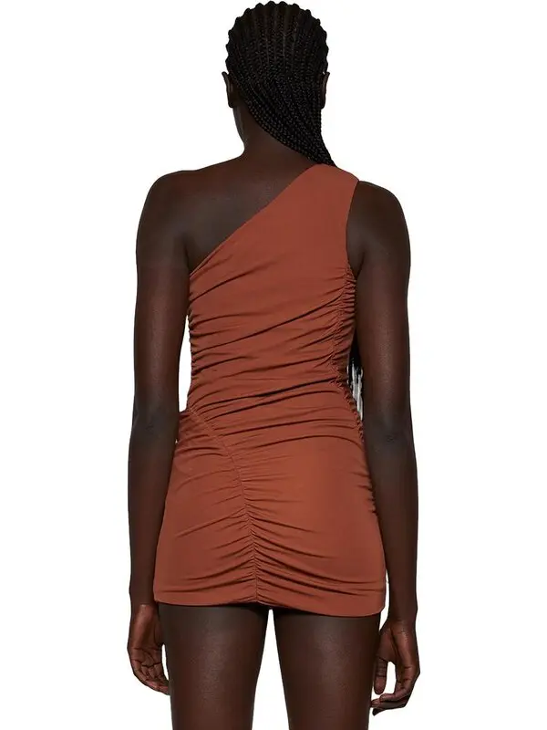 Zeynep Arçay One-shoulder Mini Dress - Rust