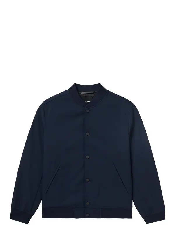 Theory Wool-blend Twill Bomber Jacket - Blue