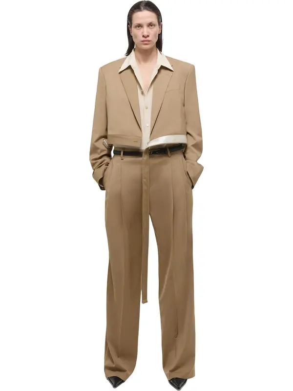 Helmut Lang Double Pleated Trousers - Latte