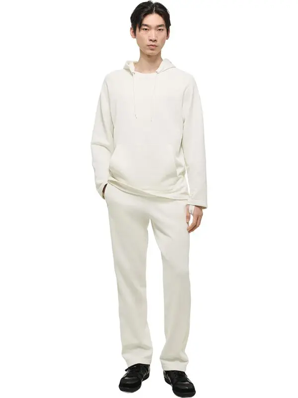 Helmut Lang Cotton Fleece Relaxed Fit Hoodie - Ivory