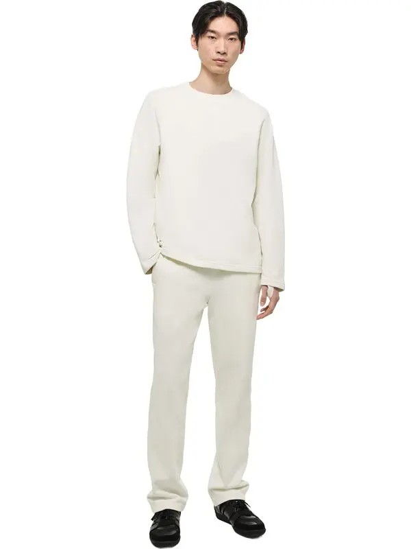 Helmut Lang Cotton Fleece Crewneck Sweatshirt - Ivory