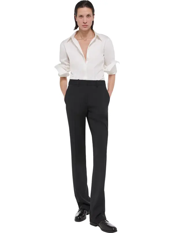 Helmut Lang Virgin Wool Car Trousers - Black