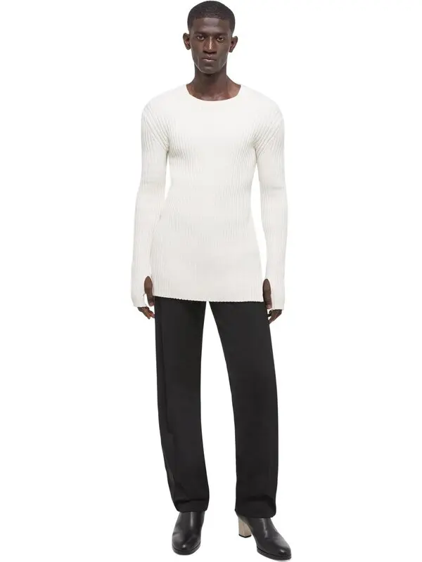 Helmut Lang Ribbed Long-sleeve Top - Ivory