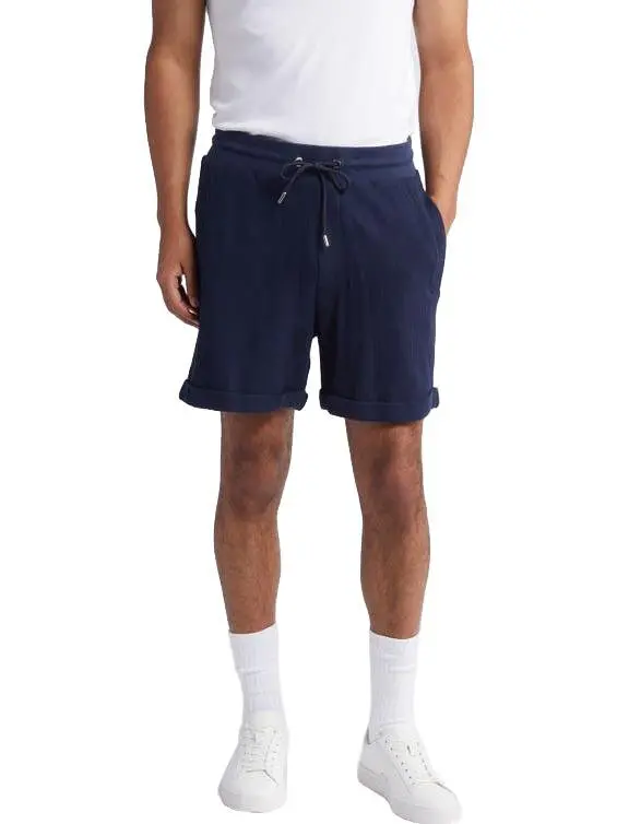 Hugo Boss Lasdun Cotton Gauze Drawstring Shorts - Dark Blue