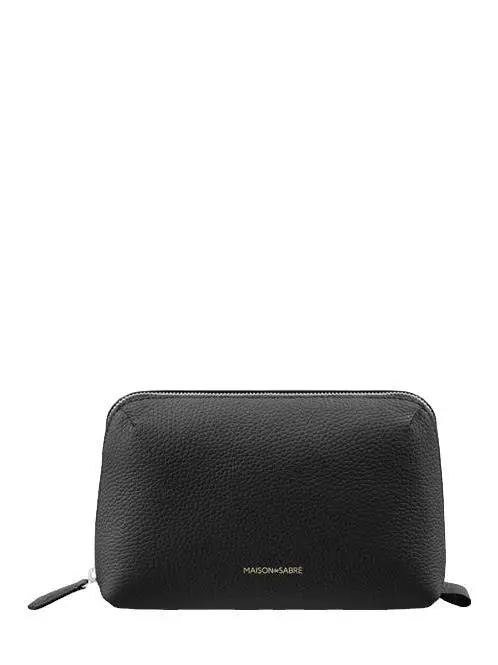 MAISON DE SABRE Leather Tech Pouch - Black Caviar