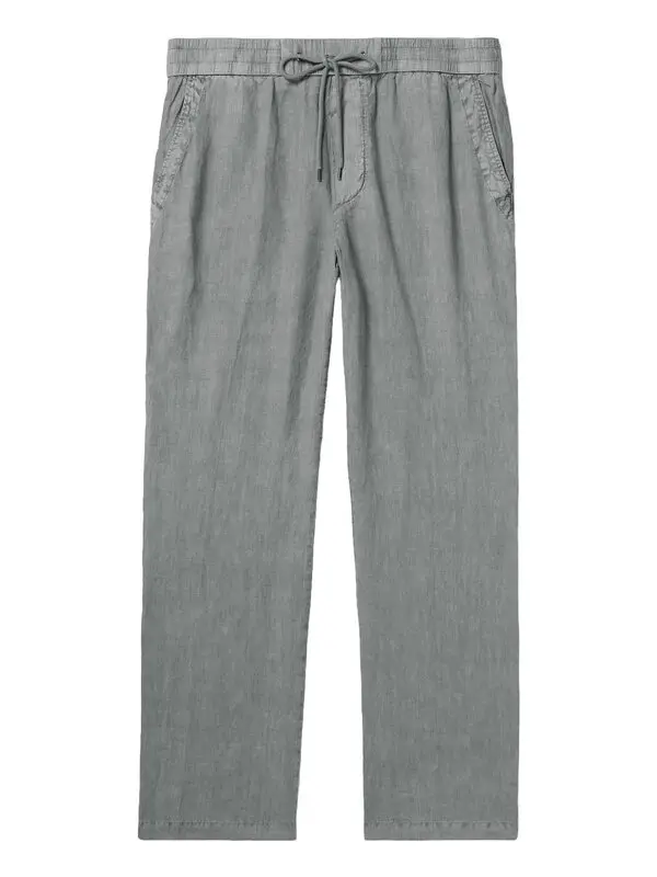 JAMES PERSE Straight-leg Linen Trousers - Gray