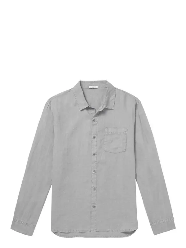 JAMES PERSE Garment-dyed Linen Shirt - Gray