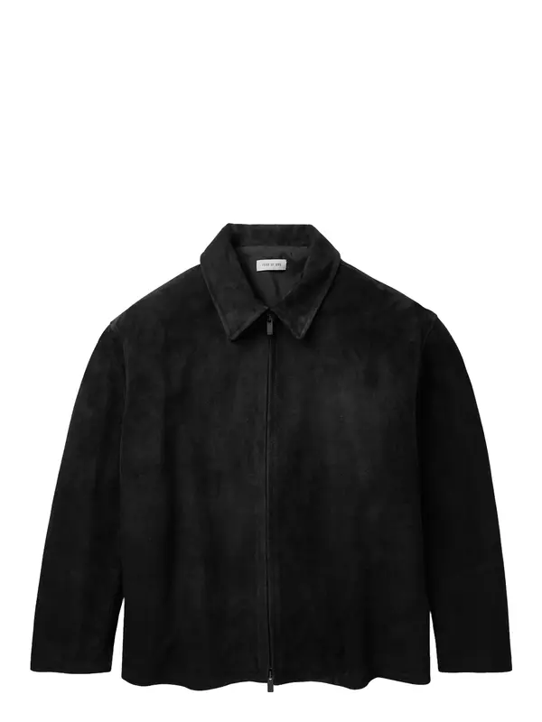 Fear Of God Logo-appliquéd Suede Jacket - Black
