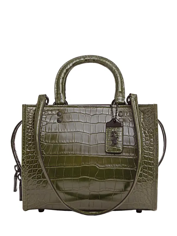 COACH Rogue 25 Alligator Bag - Pewter/olive