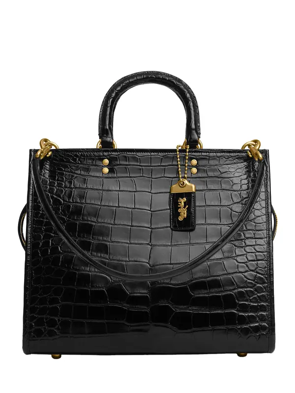 COACH Rogue Bag In Alligator - Brass/black