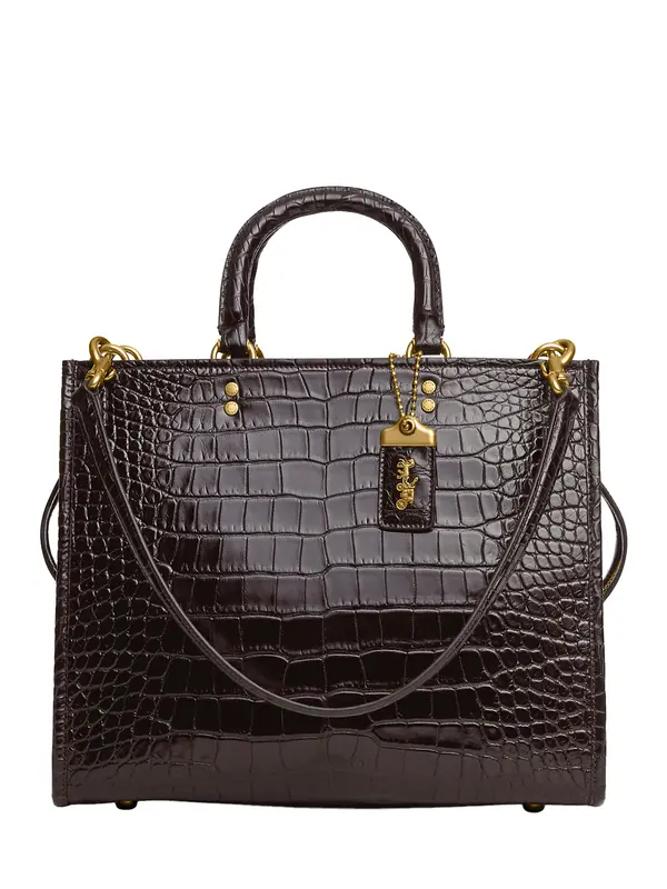 COACH Rogue Bag In Alligator - Brass/oxblood