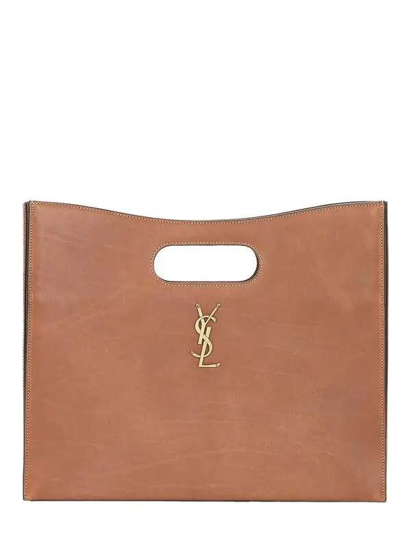 Saint Laurent New Le Carre Bag In Brown - Brick & Dark Ebene