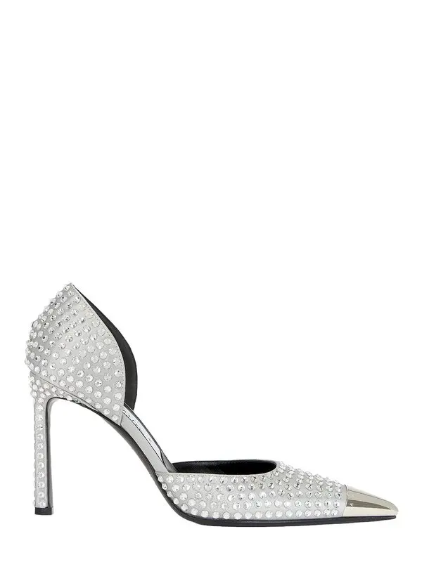 AREA X Sergio Rossi 95 Pump - Silver & Crystal