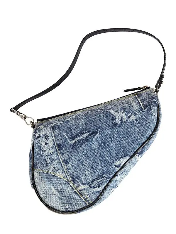 Dior Denim Saddle Bag - Blue