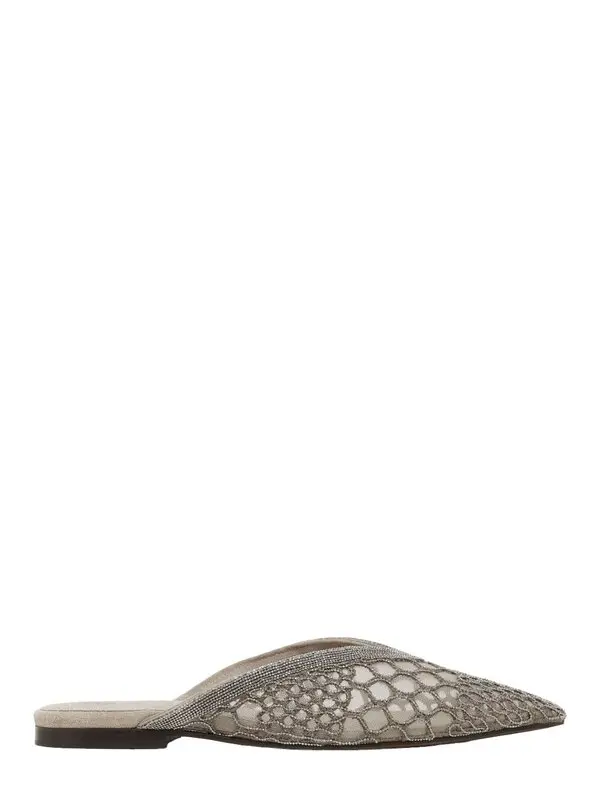 Brunello Cucinelli Monili-embellished Mules - Brown