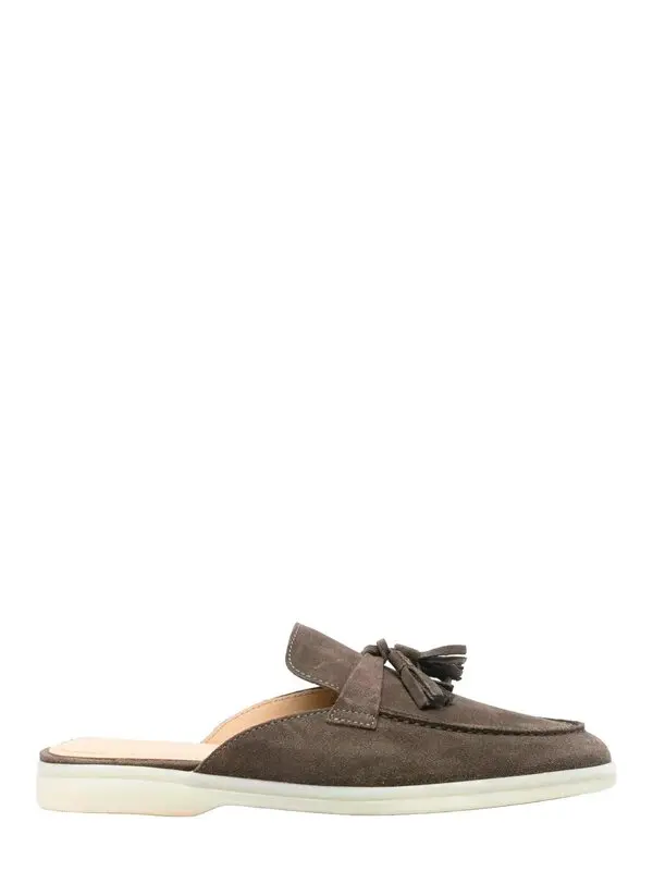 SCAROSSO Lucrezia Tassel Mules - Brown