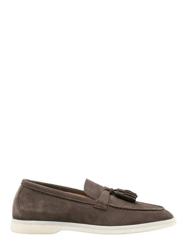 SCAROSSO Leandra Suede Loafers - Brown