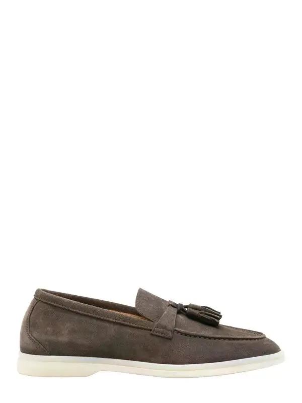 SCAROSSO Leandra Suede Loafers - Brown