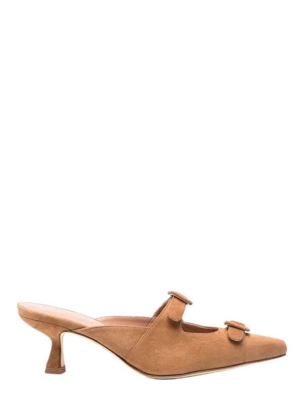 SCAROSSO 55mm Liz Suede Mules - Neutrals