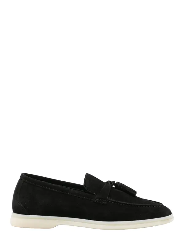 SCAROSSO Leandra Suede Loafers - Black